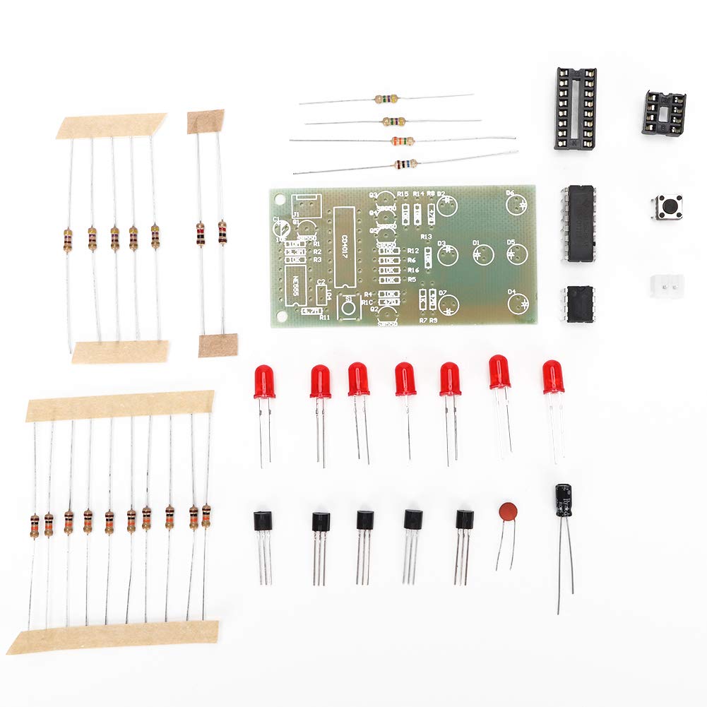Electronic Dice Kit, Circuit Electronic Dice, Metal 7 LEDs 4.5~5V for Fun Electronic Production Set Replace Real Dice
