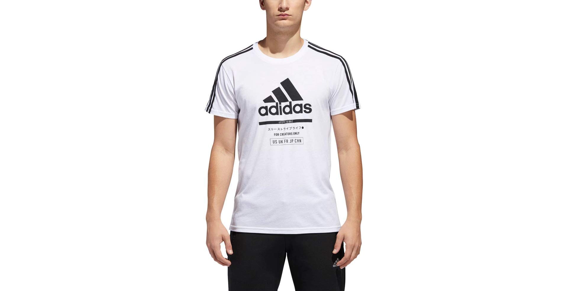 adidas Men's Athletics Badge of Sport International Tee, Pure White, Medium