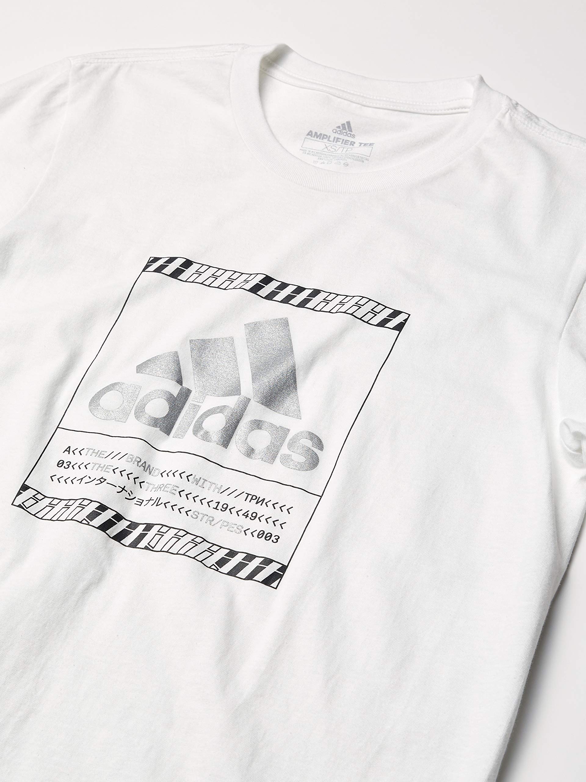 adidas Men's Badge of Sport Metallic Tee White Small