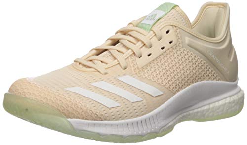 adidas Women's Crazyflight X 3 Volleyball Shoe, Linen/White/Glow Green, 9.5 M US