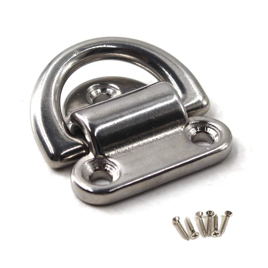 AVRYN Eyebolt Screws,Lifting Ring Eye Bolts,Folding Pad Eye 316 Stainless Steel Lashing Ring Heavy Duty D Ring Tie Down Anchor (Color : 10mm)
