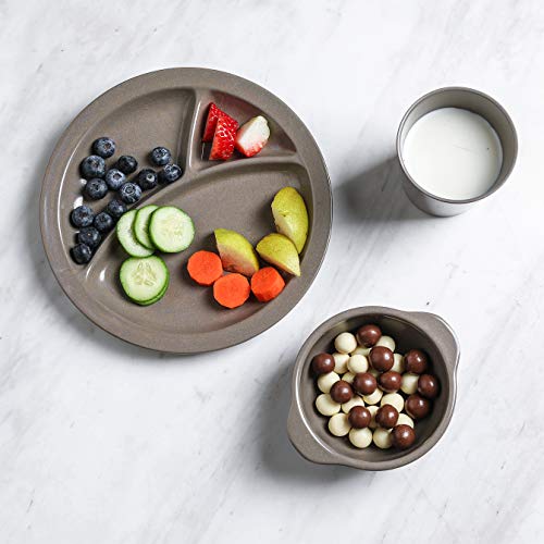 PandaEar Safe Stackable (4 Pack) Authentic Bamboo Baby Toddler Bowls Dinnerware, Non-Toxic Top Rack Dishwasher Safe, Eco-Friendly BPA Free(Neutral)