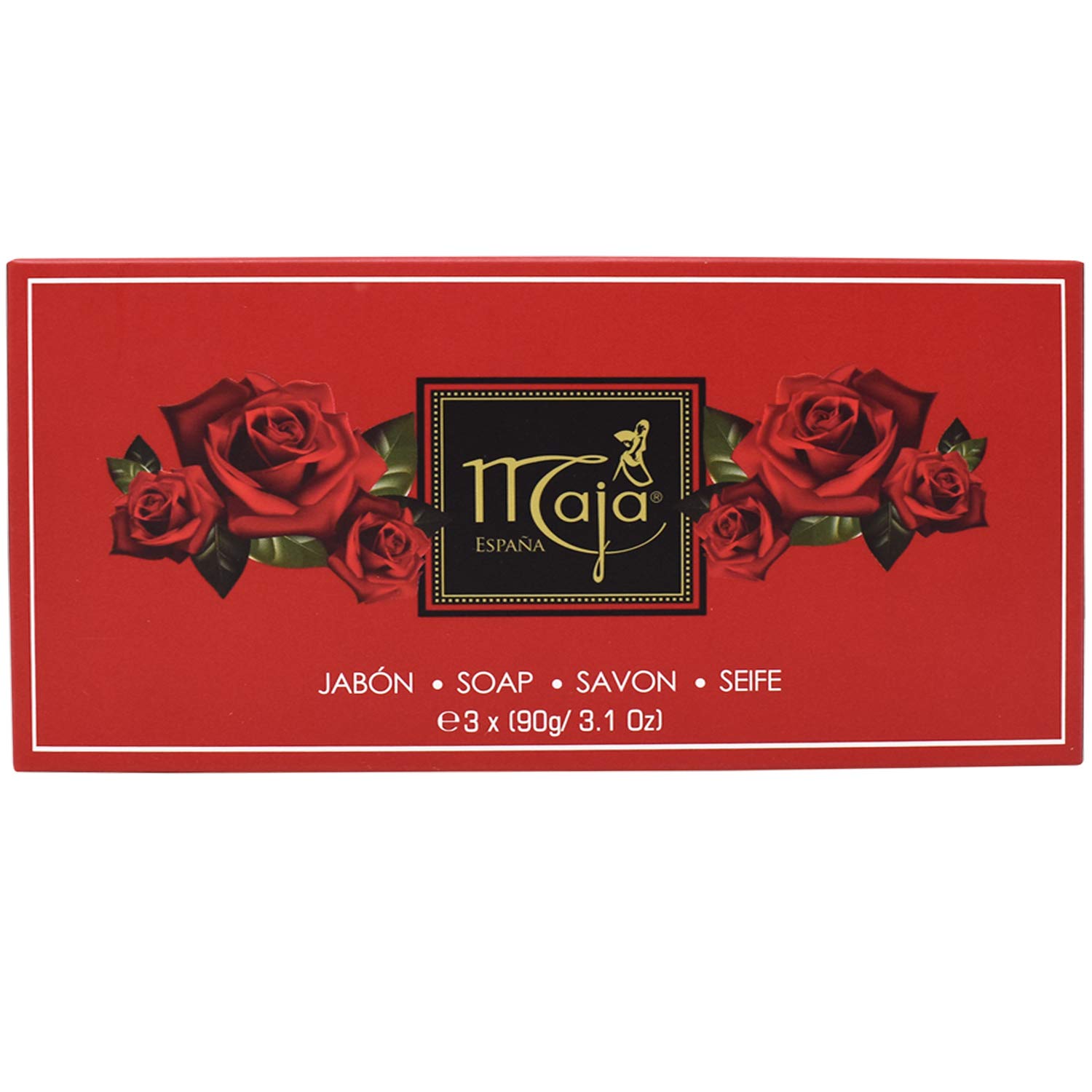 Maja Soap Sets Rectangle (3 x 3.1 Oz. Each) 18.6 Oz Total-2-PACKS(Sets) of 3 Soaps- - Jabon Perfumado