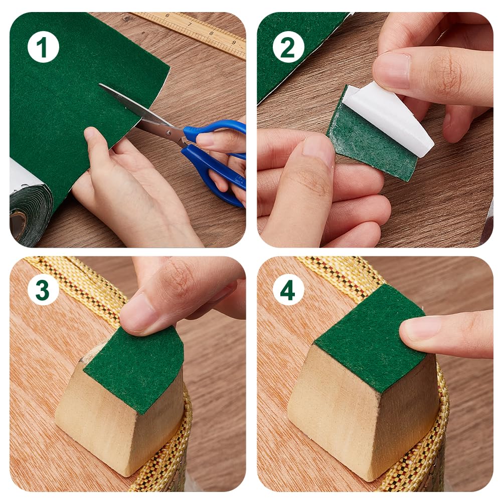 BENECREAT 13 Feet Green Self Adhesive Felt Fabric 10 x 157 Inch Large Felt Fabric Roll Shelf Liner for DIY Costume Making Jewelry Box Drawer Liner Scrapbooking Silhouette