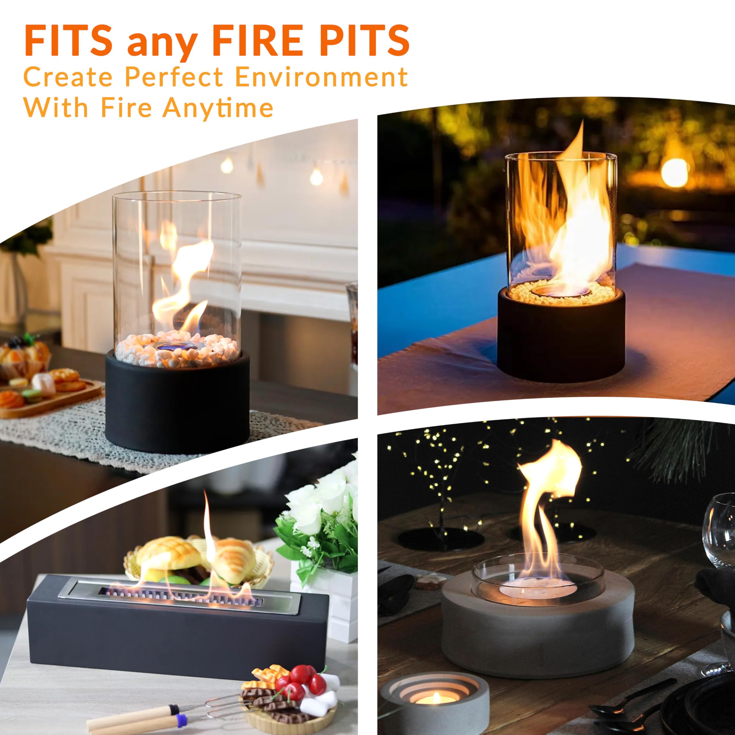 Bioethanol Fuel Tabletop Firepit (1 x 0.5Lt) for Tabletop Fireplaces, Stoves and Burners, Bioethanol Fuel for Fireplaces and Fire Pits (1 Pack 1/2 Quart)