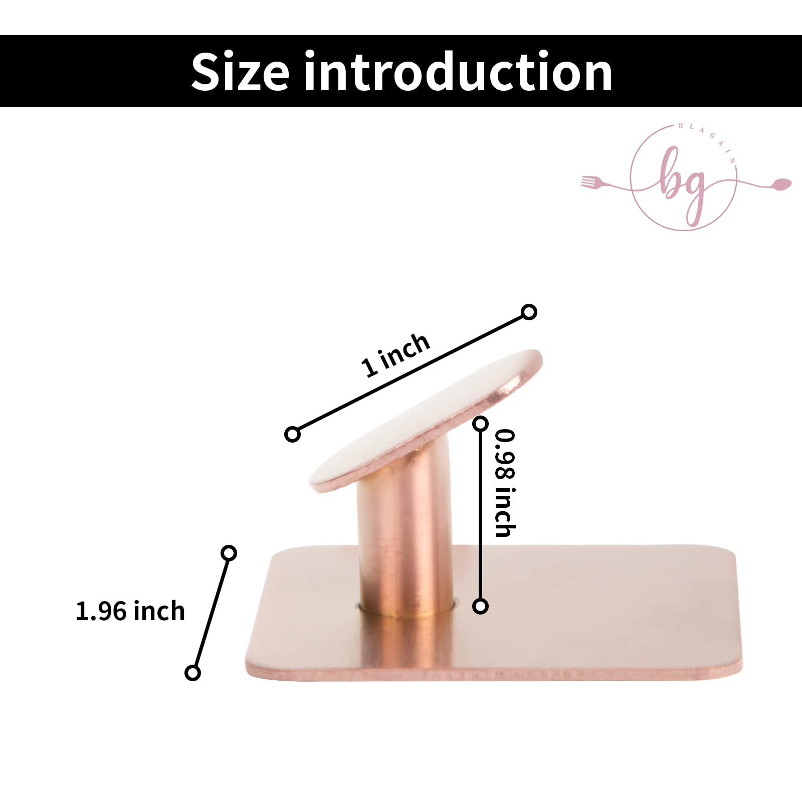 BLAGAIN Wall Hooks Coat Hook, Stainless Steel Adhesive Hooks Heavy Duty Sticky,Waterproof & Rustproof Towel Hooks Stick on Bathroom or Kitchen, 4-Pack, Rose Gold