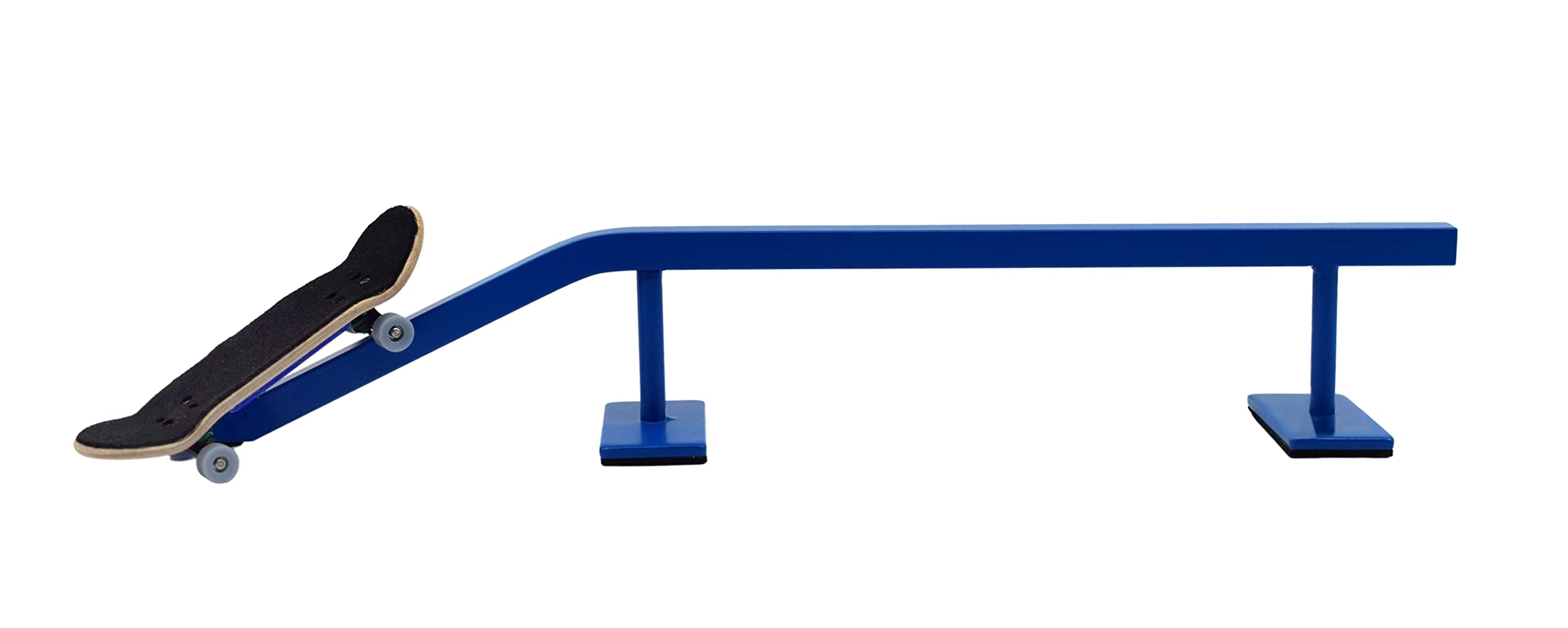 Teak Tuning Fingerboard Rail with Pole Jam Entrance, 12.5" - Custom Designed Solid Steel Construction, Matte Powder Coated Finish in Cobalt Blue - Superior Non-Slip Foam Feet