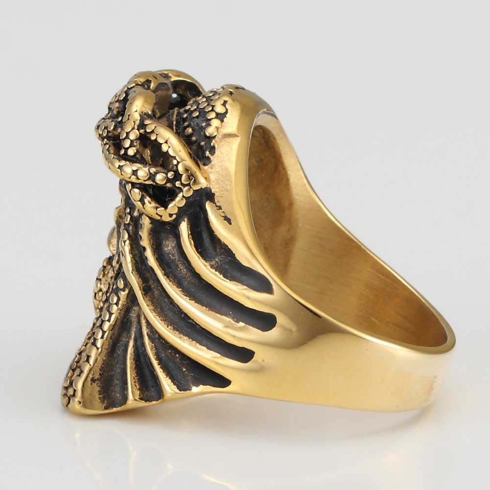 Ahley Retro Jesus Head Ring Hip Hop Stainless Steel Jesus Ring Women Men Silver Religious Jewelry (7)