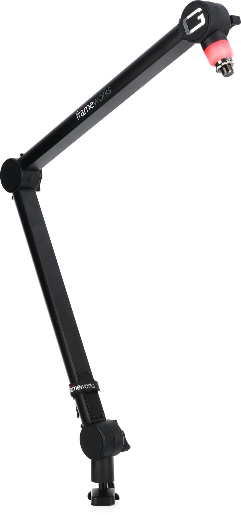 Gator Frameworks Professional Desktop Broadcast/Podcast Microphone Boom Stand with On-Air Indicator Light; Blue,Violet, & Red (GFWMICBCBM4000)