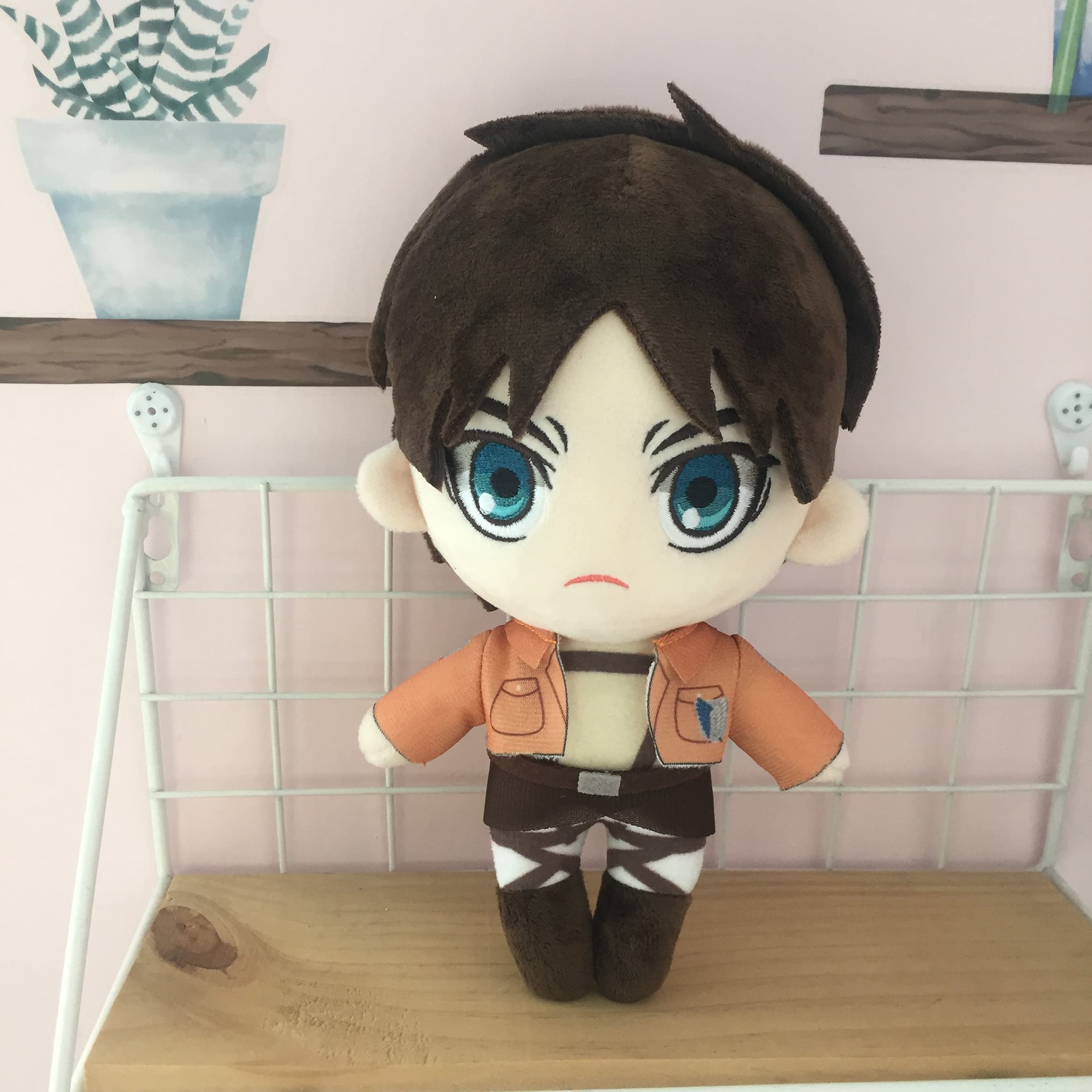 Eren Jaeger Cosplay Plush 20cm Scout Regiment Plush Doll Cute Anime Stuffed Figure Toy Gift for Girl Boy(20CM/7.87", Eren)