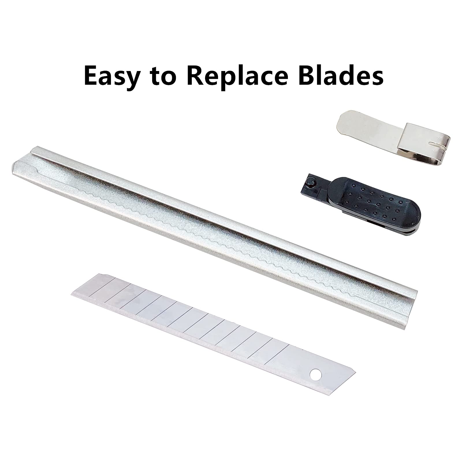 CCyanzi 9mm Stainless Steel Utility Knife with Snap off blades Replacement, Retractable Utility Knife Set, for Box Cutter, Vinyl Knife, Precision Knife