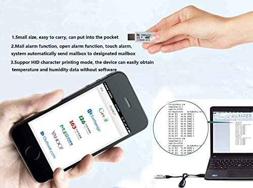 PCsensor USB Temperature Humidity Meter Monitor Indoor Outdoor Thermometer Humidity Automatic Induction Measure Recorders Data Acquisition Loggers Ambient Humidity Storage Long-Range (TEMPerX232)
