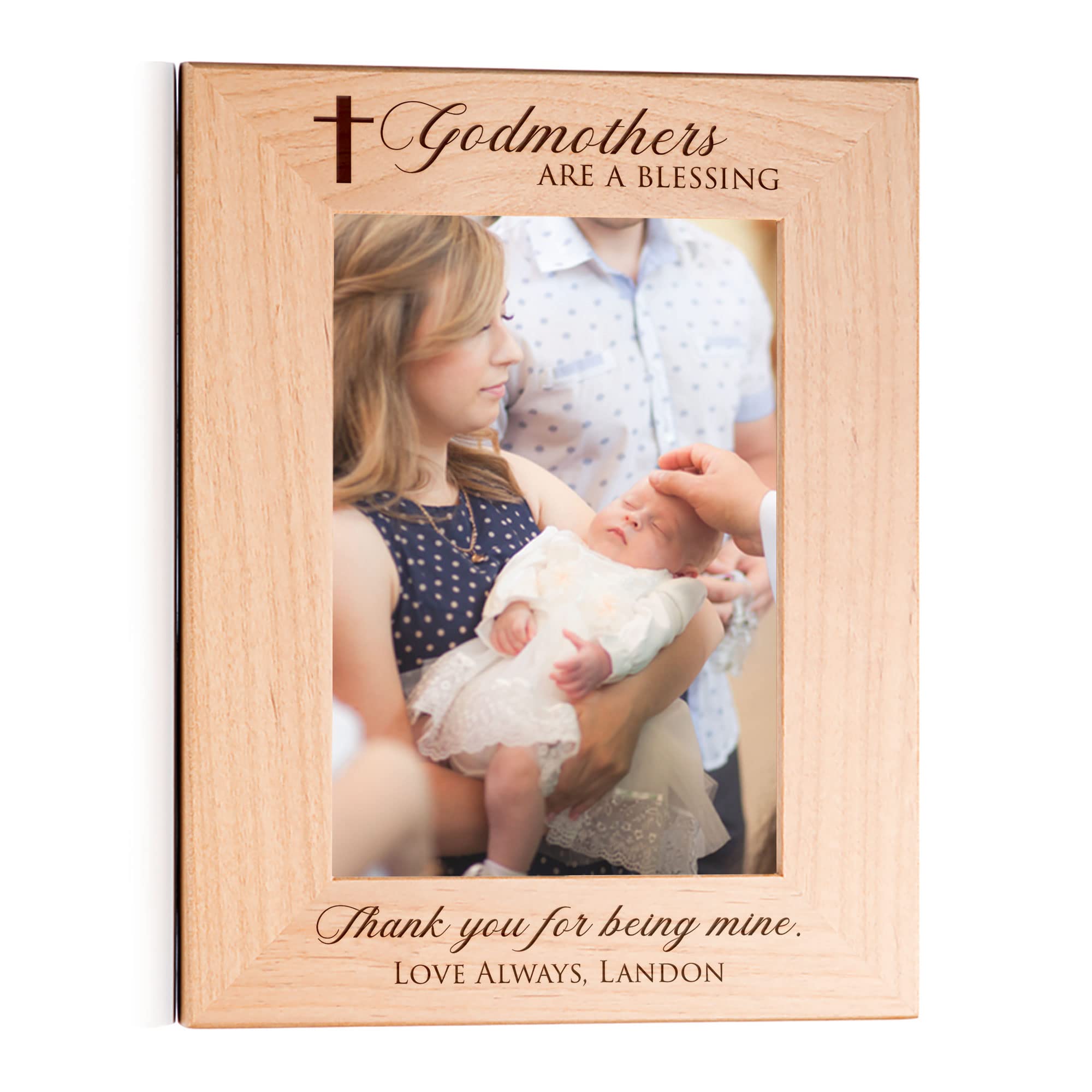 Lifetime Creations Personalized Godmother Picture Frame: Personalized Godmother Gift, Engraved Godmother Frame, Holds 5"x7" photo (Portrait)