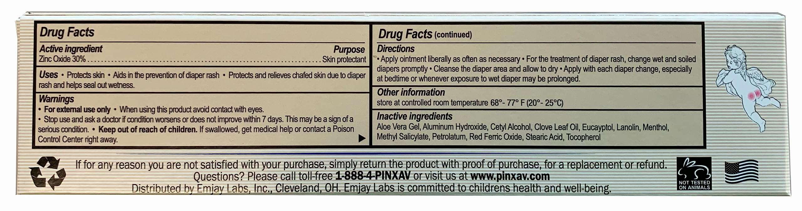 PACK OF 3 EACH PINXAV DIAPER RASH CREAM 4OZ PT#82415501300 by Marble Medical