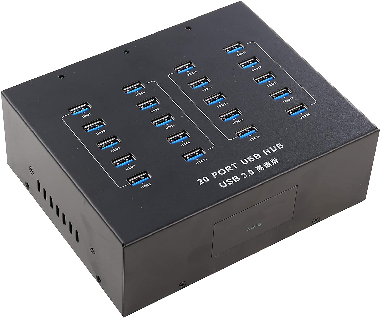 UHPPOTE A-213 Industrial Grade USB 3.0 Hub 20 Port High Speed Data Transfer