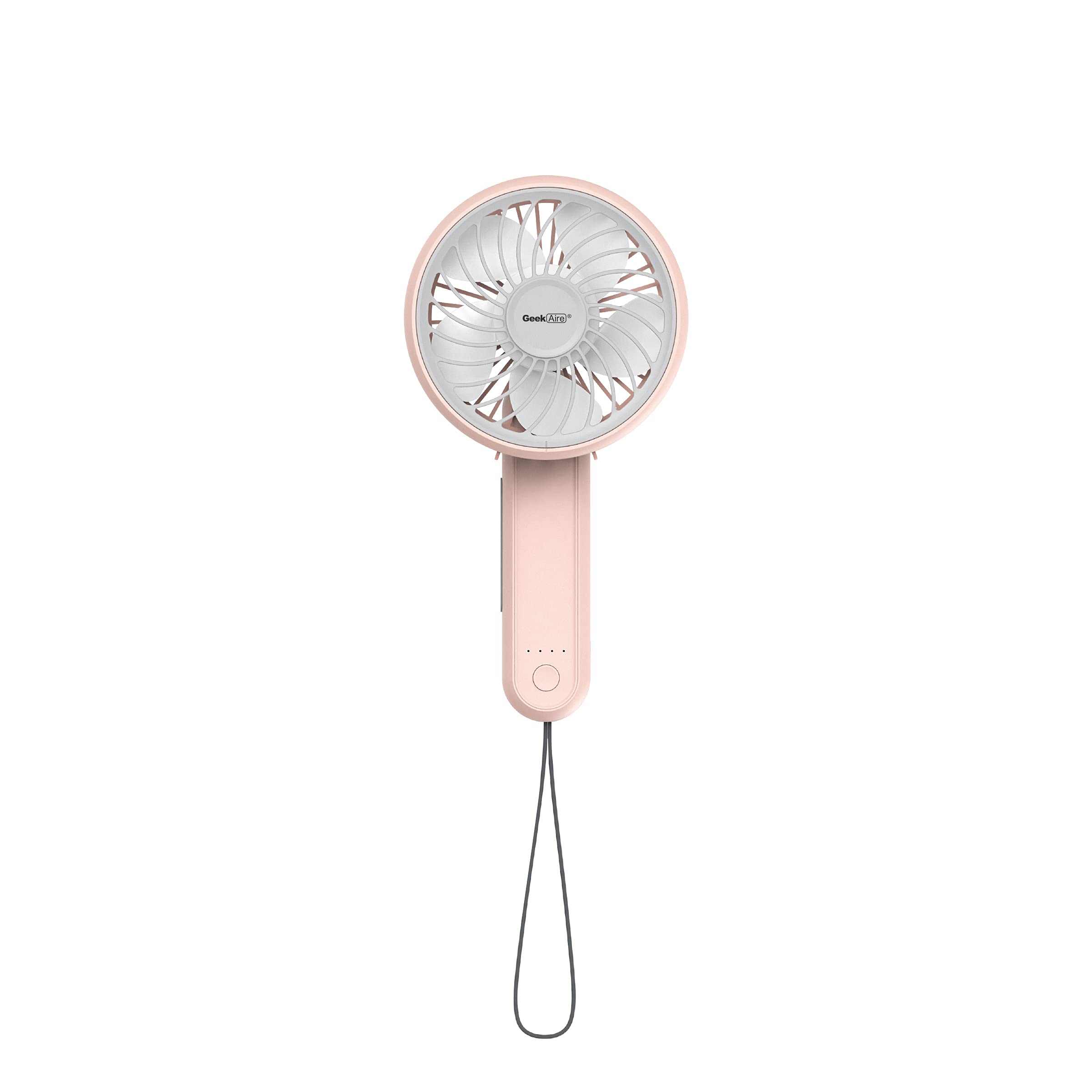 GeekAire 3.5 inch Rechargeable Mini Handheld Desk Portable Purse Travel Fan (Pink)