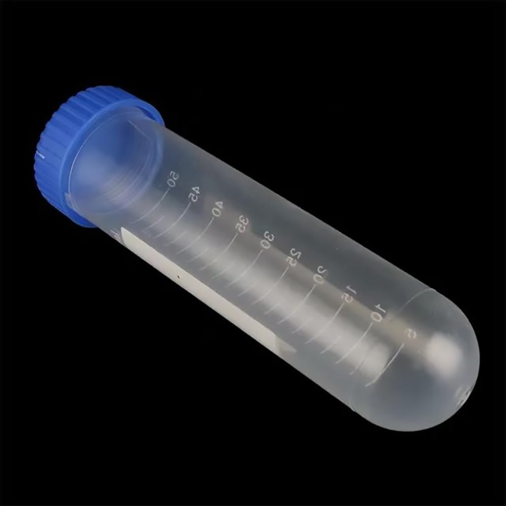BIPEE Centrifuge Tubes, 50mL lab tubes, test tubes with caps, Plastic Container for plant tissue culture kit,coffee tubes,round bottom pack 10 pcs.