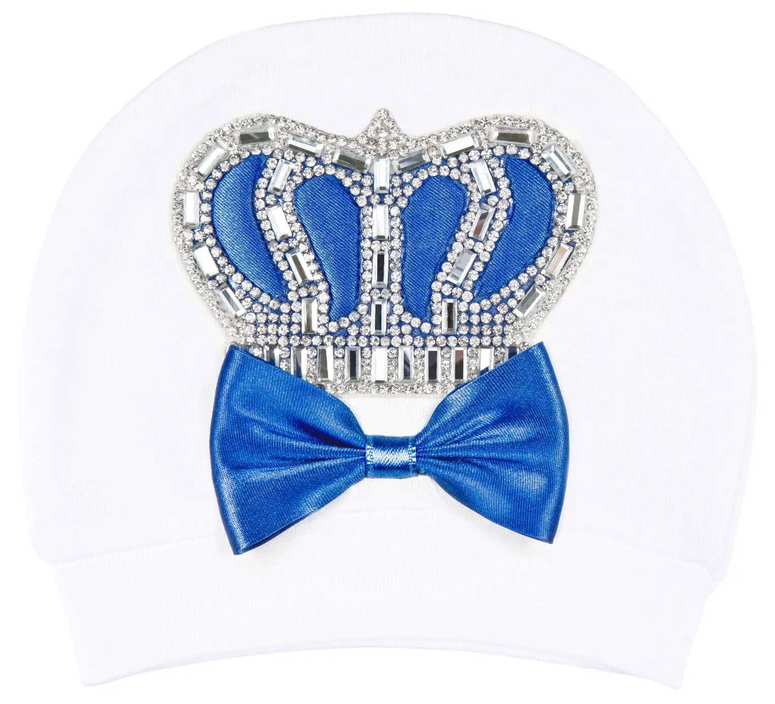 Lilax Baby Boy Jewels Crown Layette 4 Piece Gift Set 0-3 Months Royal Blue