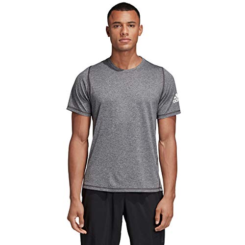 adidas Men's FreeLift Heathered Training Tee, Black/White, Small