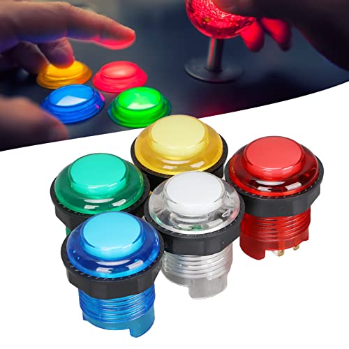 Arcade Game Button 5 Gold Plated Contacts 1.1 inch Round ABS Game Machine Button