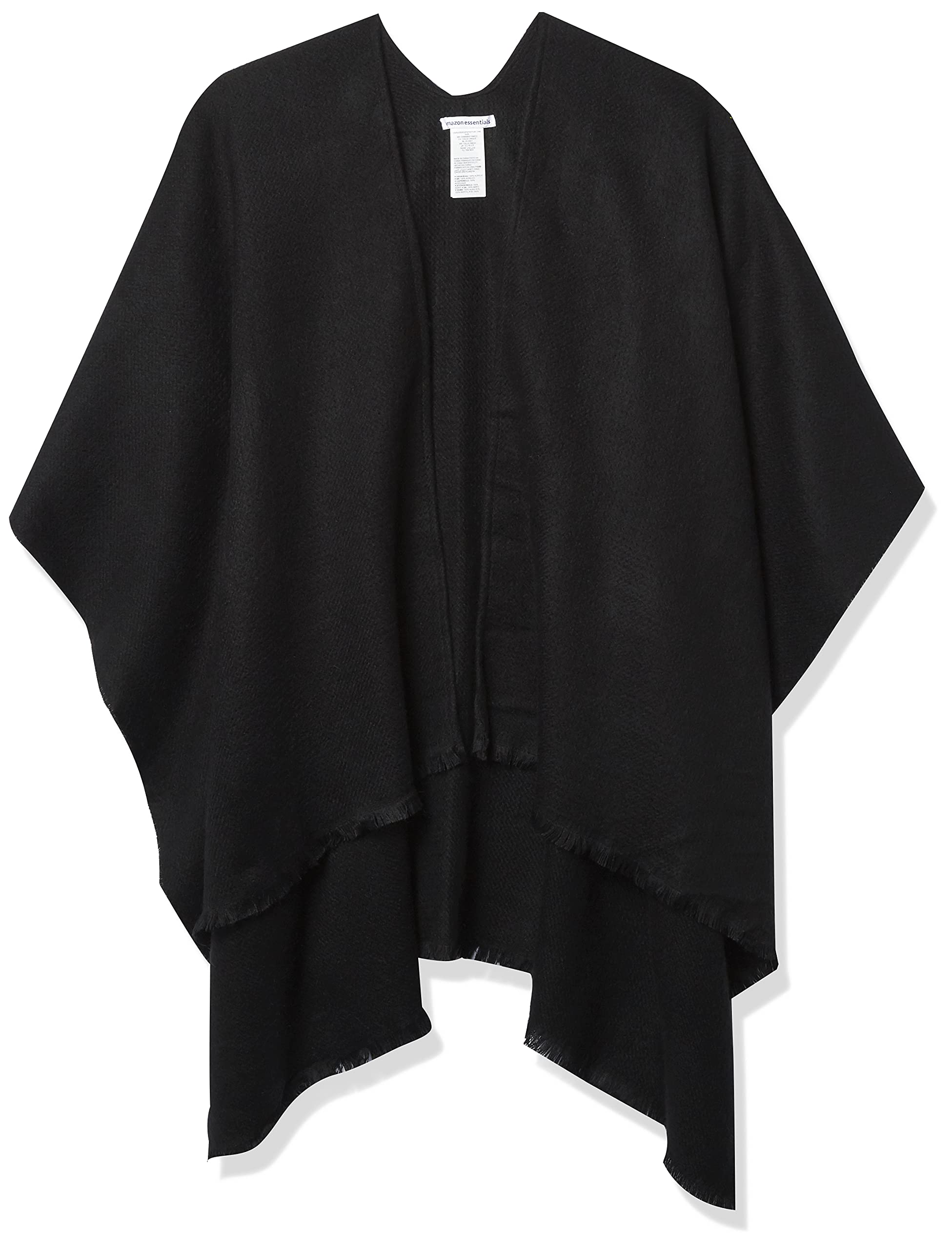 Amazon Essentials Women's Reversible Poncho, Black, One size