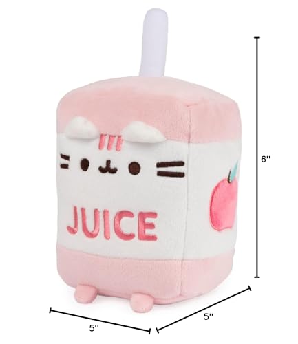 GUND Pusheen Juice Box Plush Cat Stuffed Animal for Ages 8 and Up, Pink/White, 6”