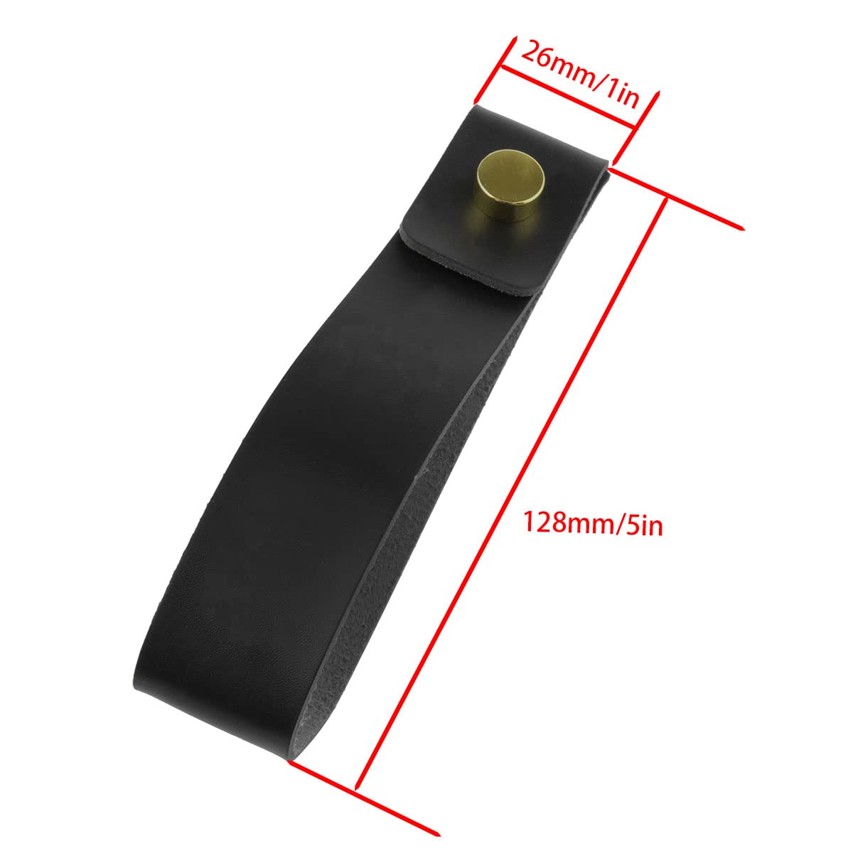Yocimango 4pcs Leather Wall Lanyard Artificial Leather Suspender Hanger Wall-Mounted Leather Hook for Bathroom Kitchen Bedroom Wall (Black)-4pcs