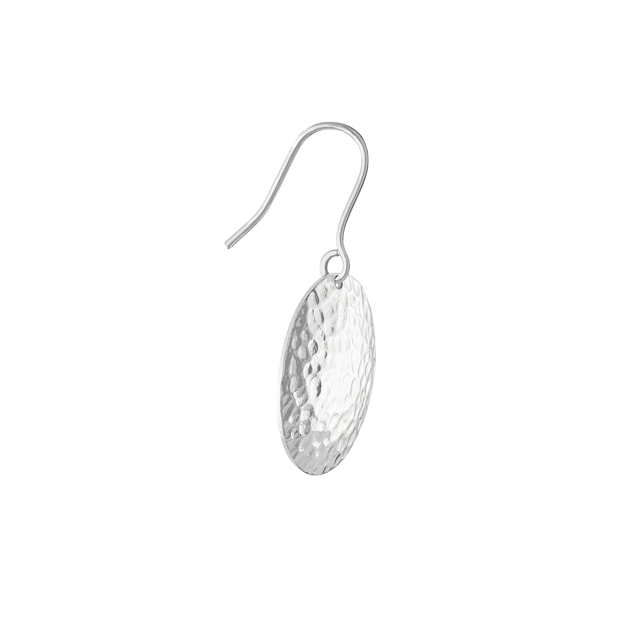 Amazon Essentials Fine Silver Plated 21mm Hammered Circle Drop Earrings (previously Amazon Collection)