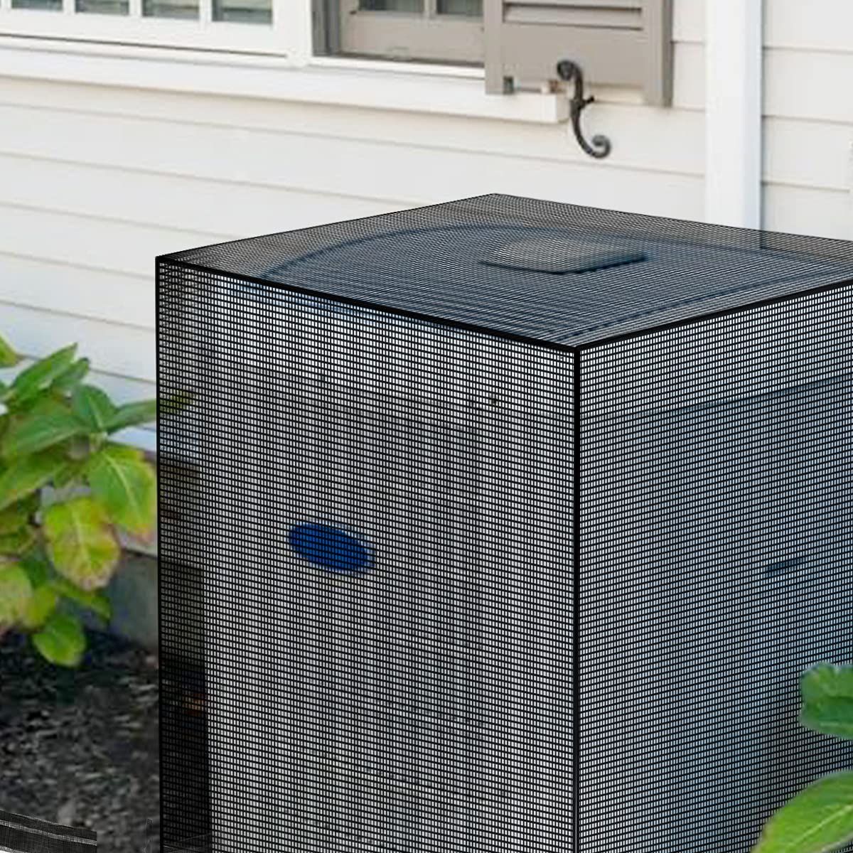 CoastaCloud Air Conditioner Covers for Outside Units, Full Mesh Central Air Conditioner Cover, All Seasons AC Leaf Guard Cover for Outdoor, 31.5" x 31.5" x 35.4" / 80 x 80 x 90cm, Black
