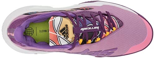 adidas Women's Barricade Tennis Shoe, Rose Tone/Core Black/Glory Purple, 8