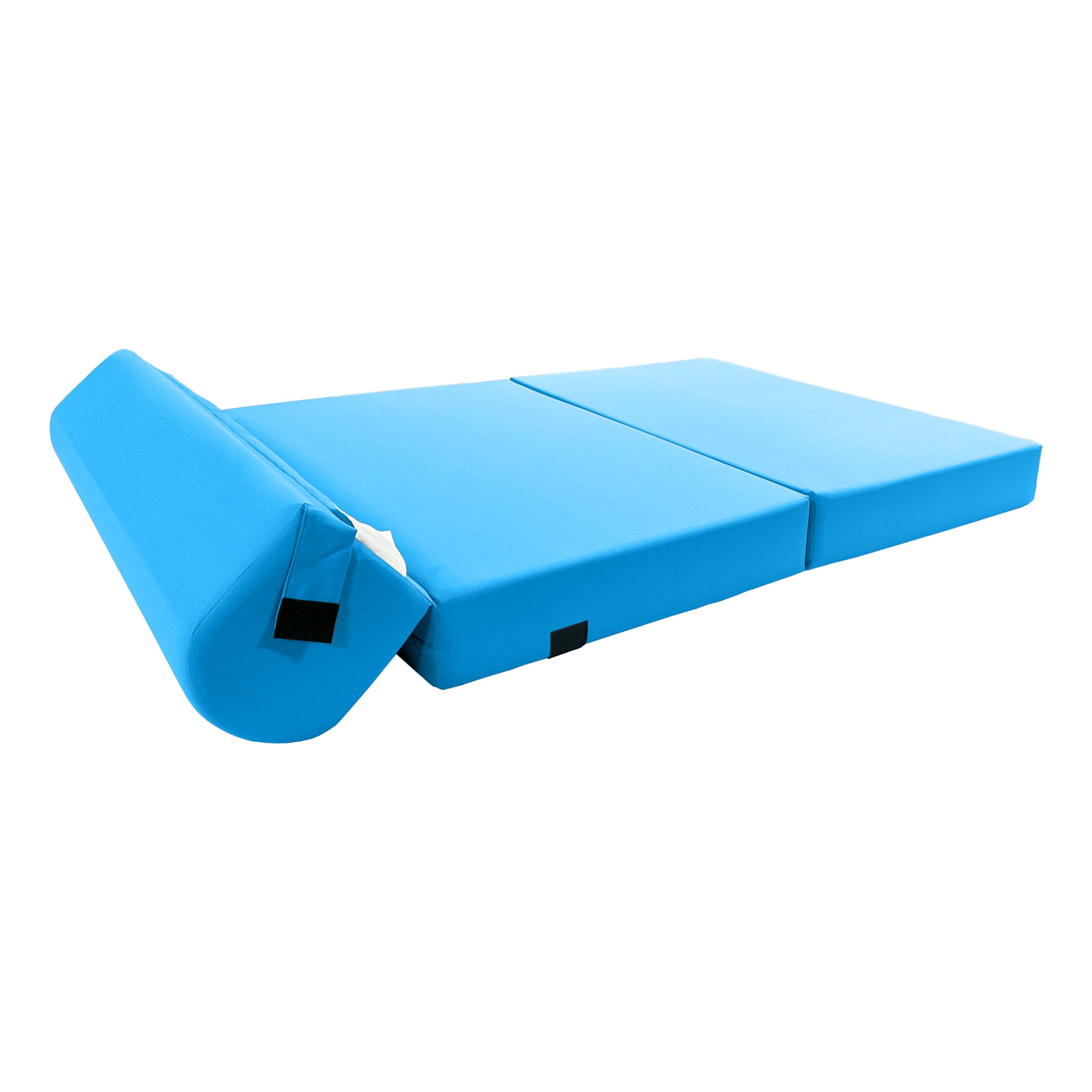 D&D Futon Furniture Sleeper Chair Folding Foam Bed, Studio Guest Sofa Mattress, 72 x 48 x 6 in Thick, Turquoise