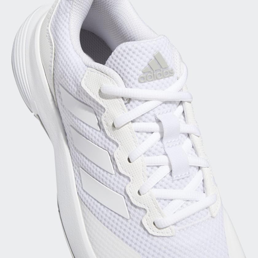 adidas Women's GameCourt 2 Tennis Shoe, White/White/Grey, 8