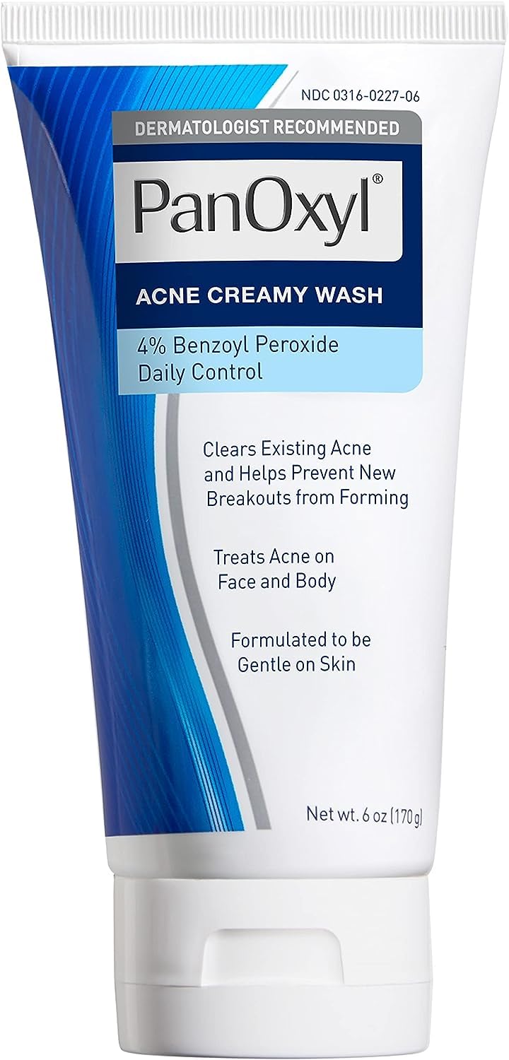 PanOxyl Acne Creamy Wash, 4% Benzoyl Peroxide (Pack of 2)