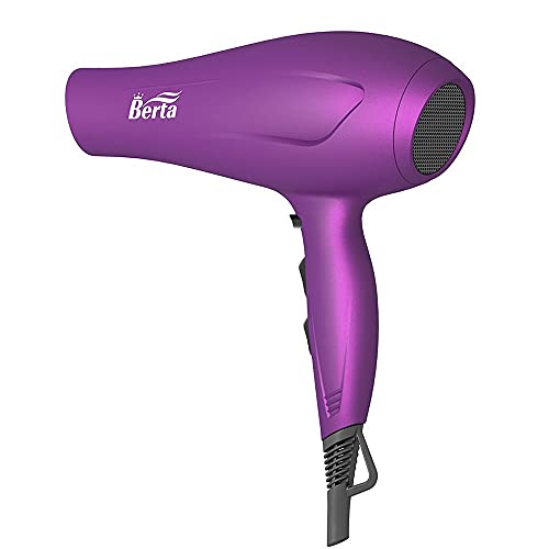 Matte Purple Hair Dryer 1875W Powerful Fast Drying Negetive Ion Blow Dryer Strong Air Flow 2 Speed & 3 Heat Settings DC Motor Plus One Concentrator