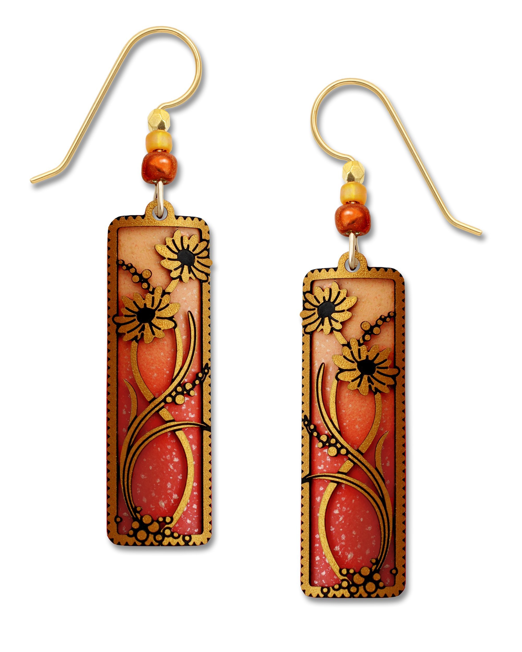 Adajio Orange and Tangerine Filigree Earrings 7708