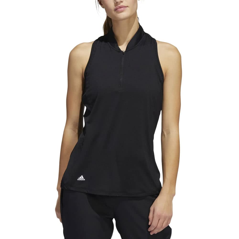 adidas Women's Standard Racerback Sleeveless Polo Shirt, Black, Small