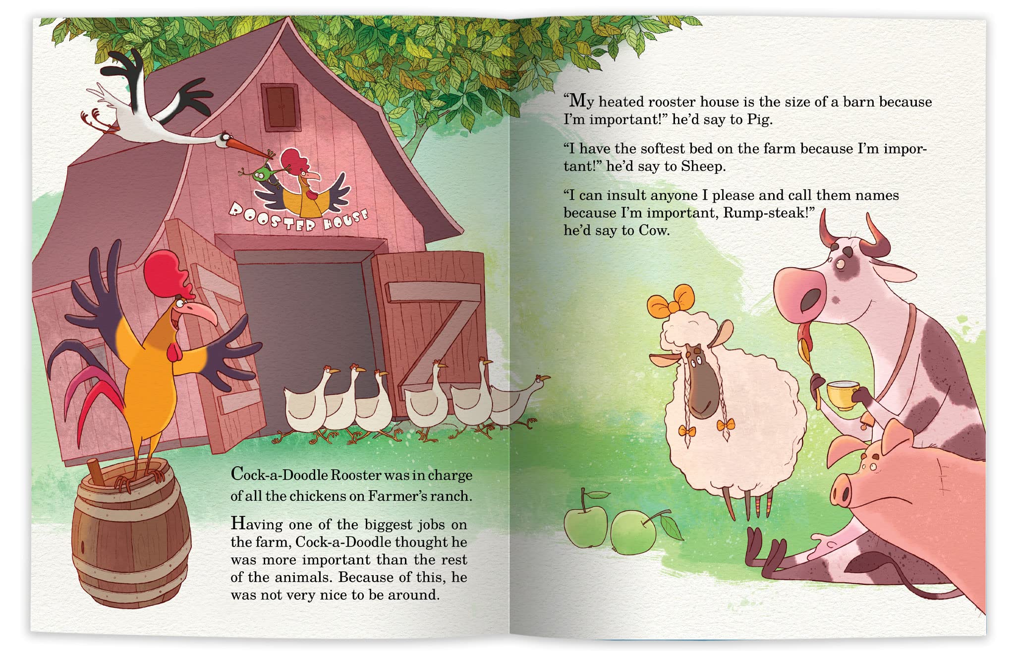 Cock-a-Doodle Chicken Noodle - Childrenās Book for Ages 4-9, A Barnyard Adventure about Learning to Have Kindness and Self-Compassion for Others, Standing Up to Bullying, & Developing Humility