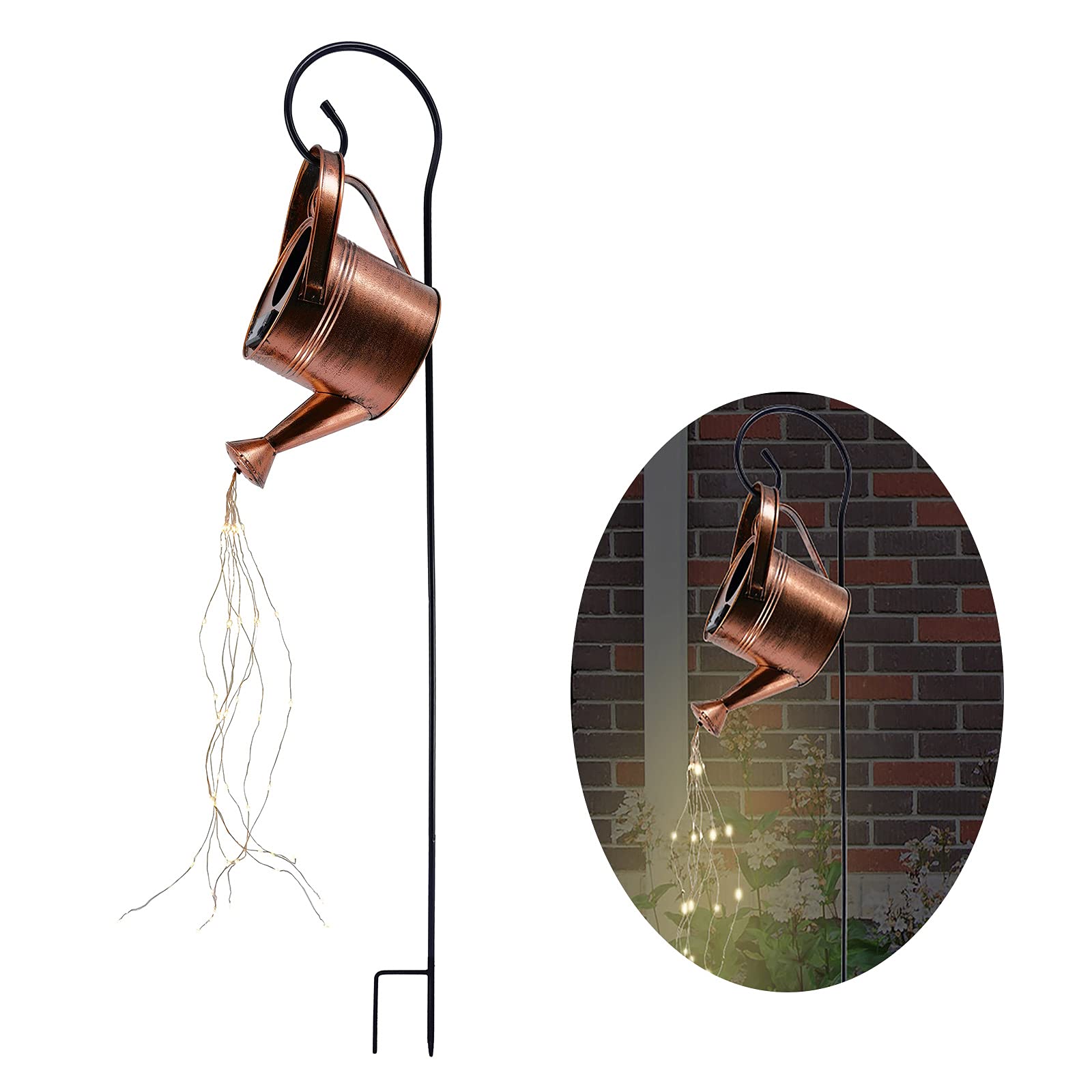 RNSUNH Waterfall Vine String Lights Shower Garden Art Light Decoration Solar Powered Watering Can Lights LED Fairy String Lights for Outdoor Garden Party Home Yard Decor