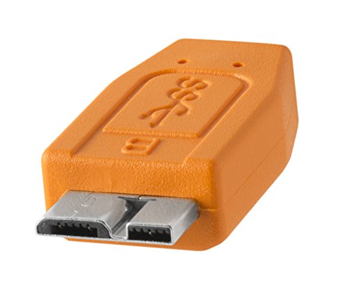 Tether Tools TetherPro USB-C to USB 3.0 Micro-B Cable | for Fast Transfer and Connection Between Camera and Computer | High Visibility Orange | 15 Feet (4.6 m)