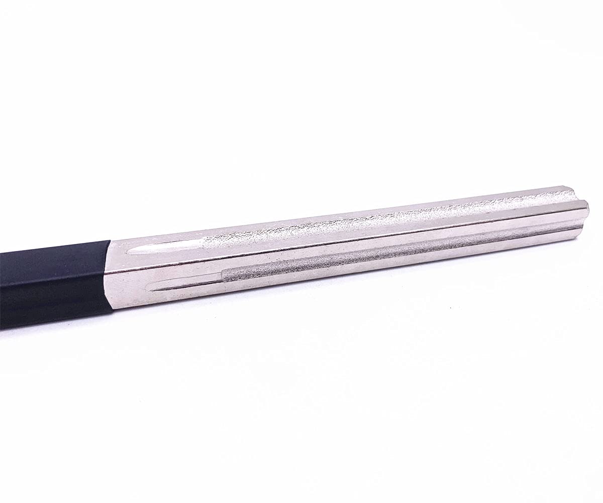 Jiayouy Diamond Guitar Fret Crowning Tool Fret File Dressing with Narrow/Medium/Wide 3 Edges Guitar Repairing & Luthier Tools - Black Handle