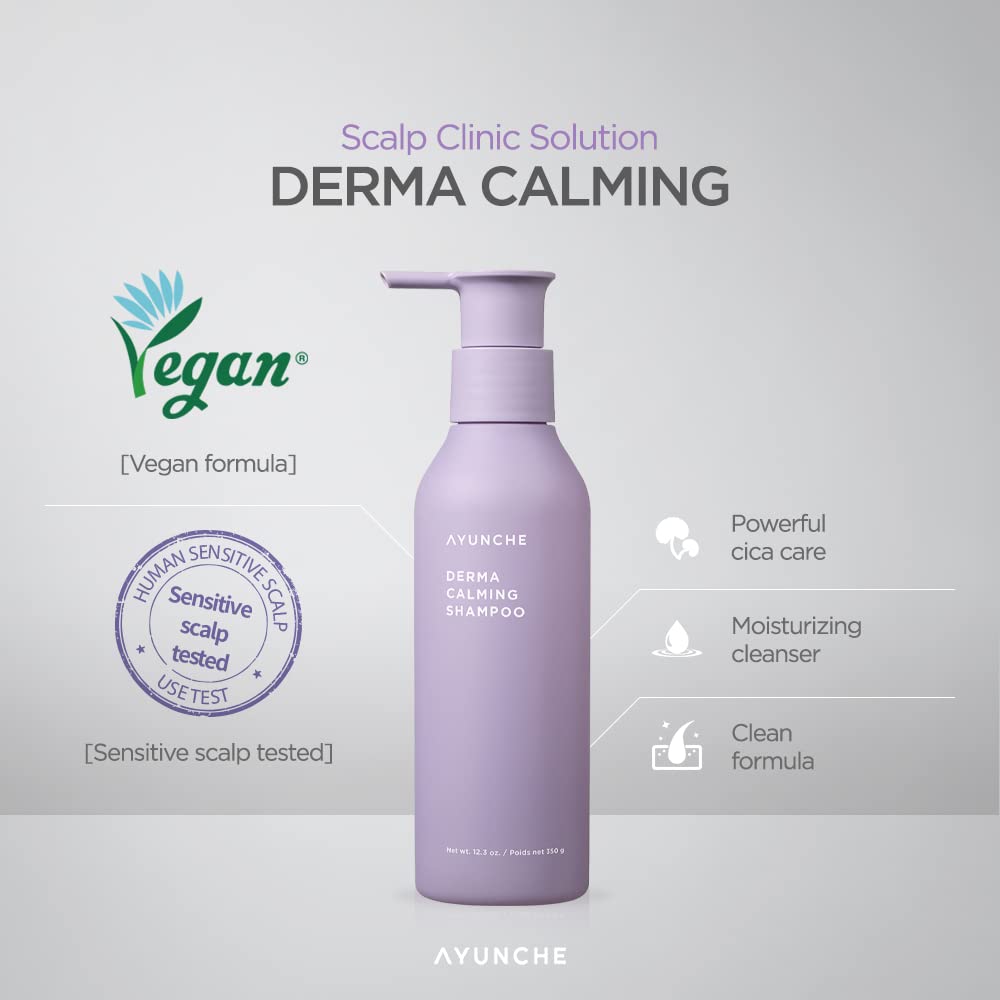 AYUNCHE Derma Calming Hair Shampoo 11.8oz + Mask 6.76fl oz + Serum 2.7fl oz [For Dry & Sensitive Scalp]