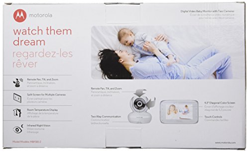 Motorola MBP38S-2 Digital Video Baby Monitor with 4.3-Inch Color LCD Screen and 2 Cameras with Remote Pan, Tilt and Zoom