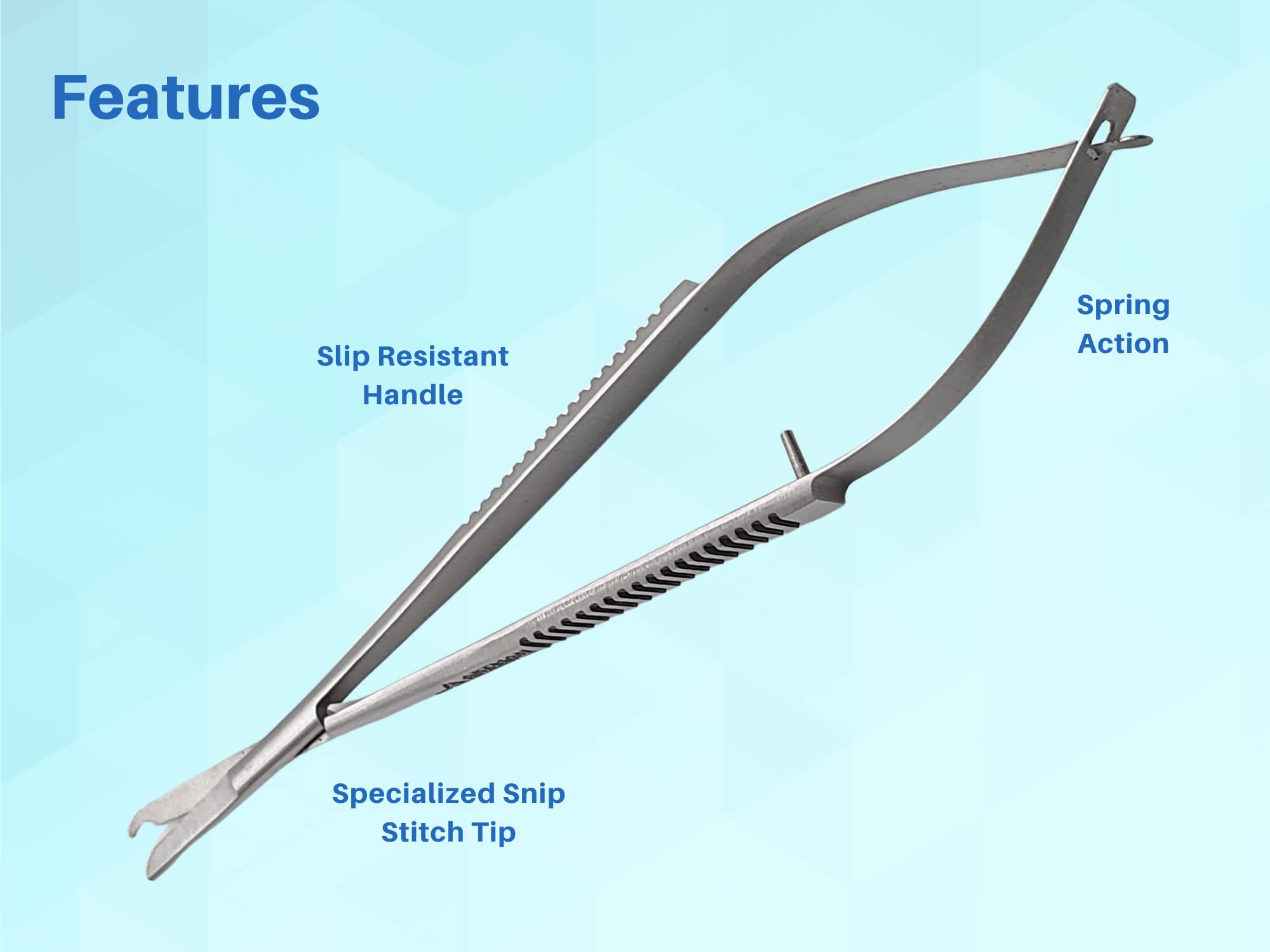 Spring Action Micro Snip Stitch Removing Castroviejo Scissors 5.5 Inches for Fine Stitch Removal, Embroidery, and Micro Surgical Sutures by Artman Instruments