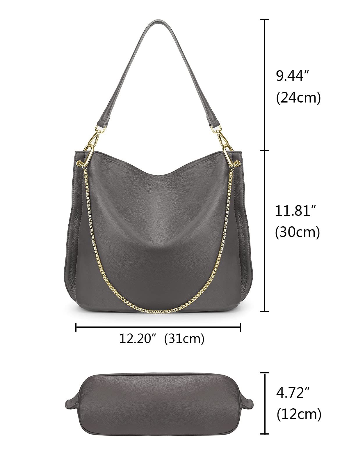 YALUXE Genuine Leather Shoulder Bag Stylish Womens Crossbody Travel Fashion Chain