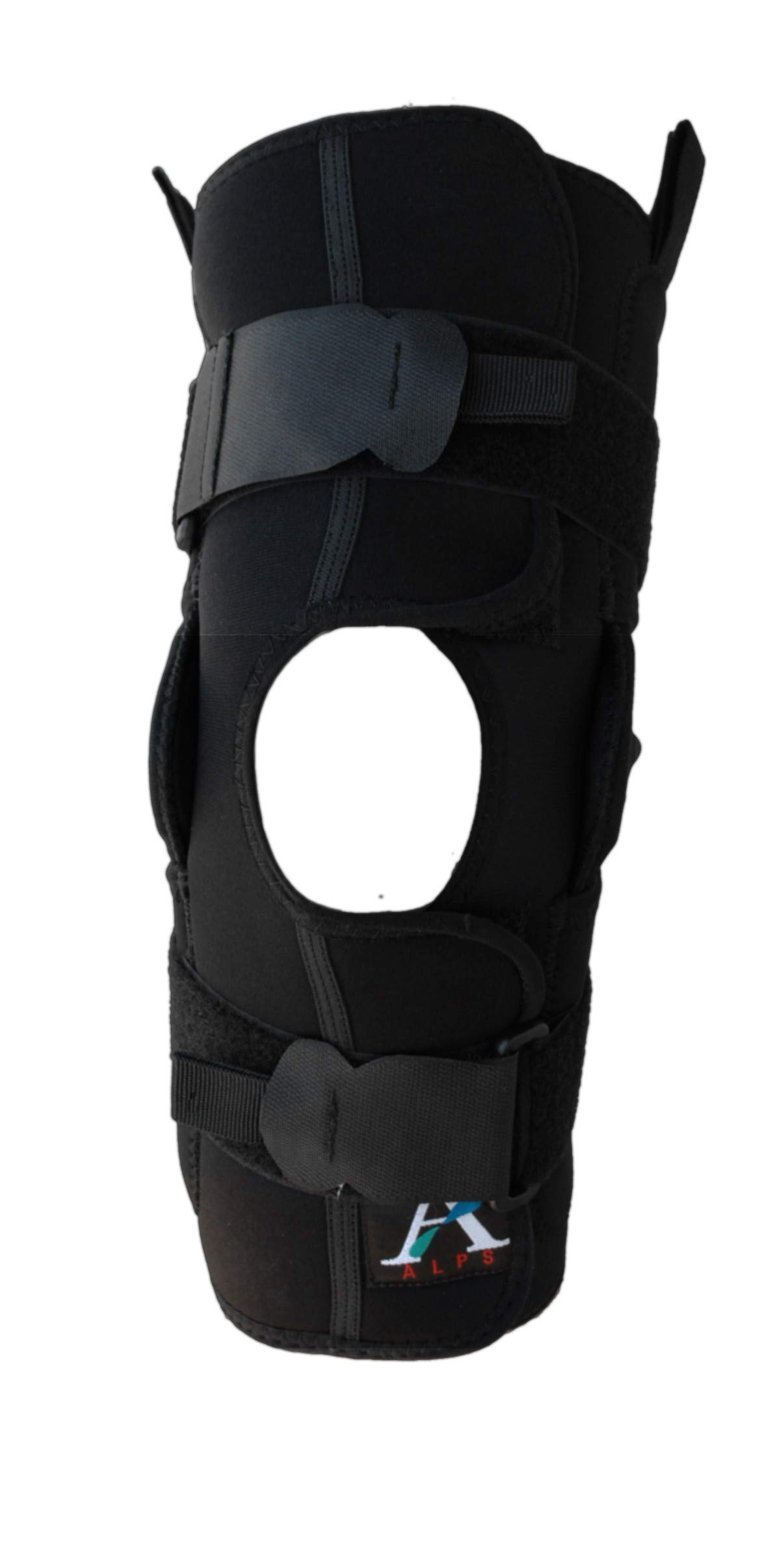 ALPS Knee Brace, Prevent or Reduce Severity of Knee Injury, Soft and Breathable, Adjustable Hinges, Wrap-Around with Reinforced Seams, Medium Size