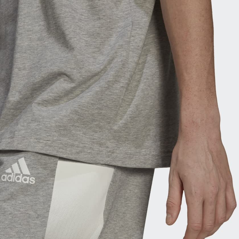 adidas Men's Standard Essentials Summer Pack Single-Dye , Medium Grey Heather, Large