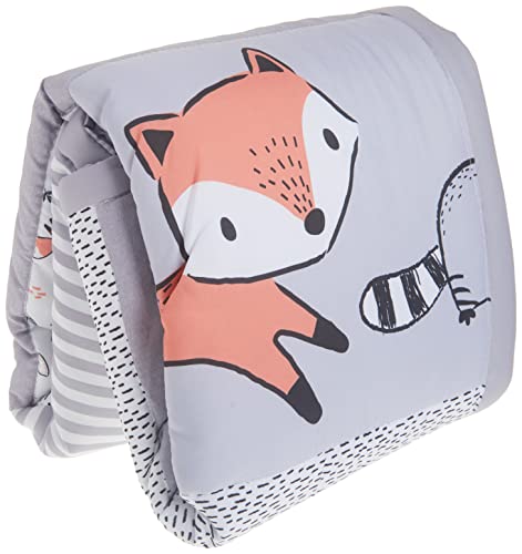 Little Love By Nojo Lil Fox, Grey, Orange, White 3Piece Nursery Mini Crib Bedding Set With Comforter, 2 Fitted Mini Crib Sheets, Orange, Grey, White, Charcoal
