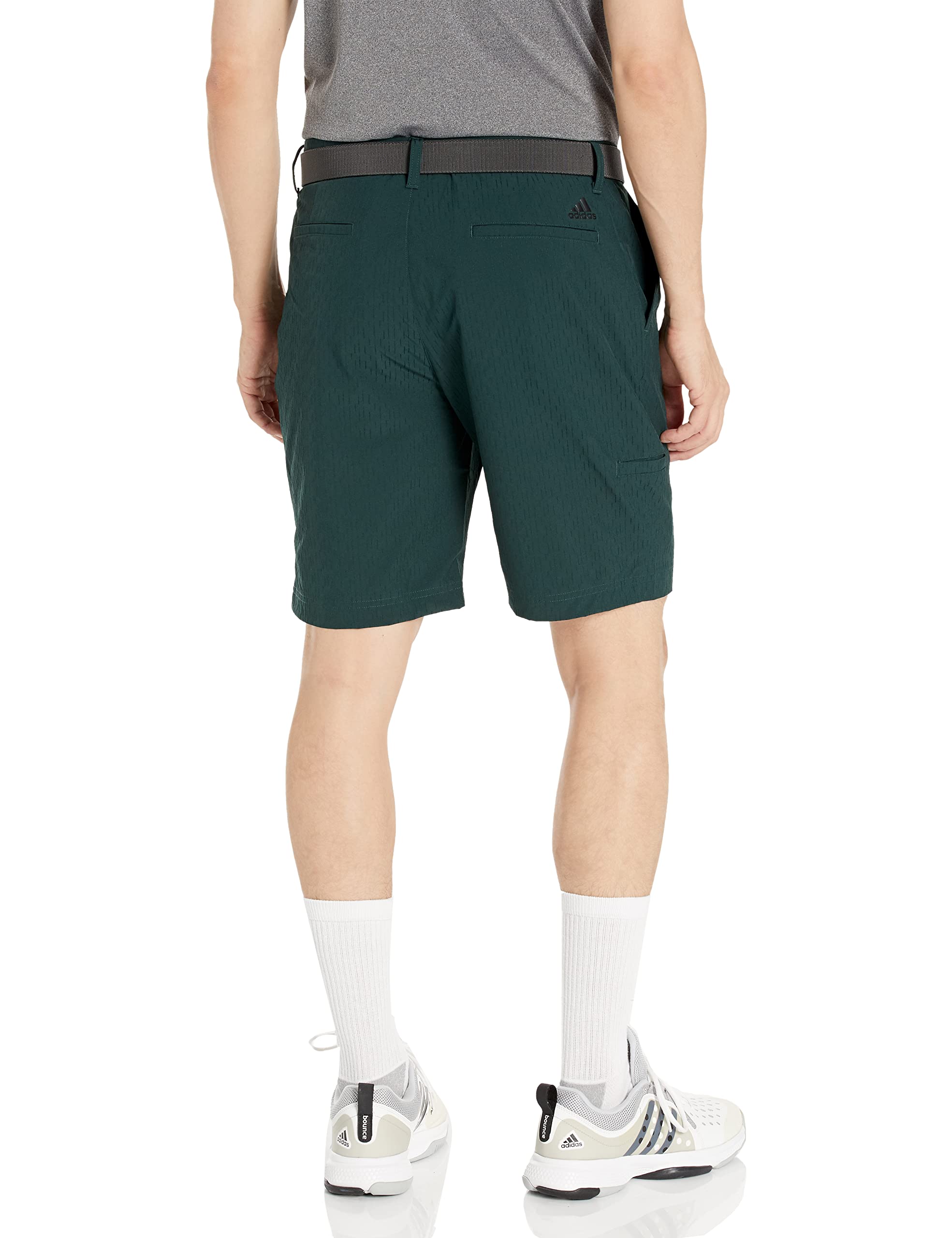 adidas Men's Standard Textured 9 Inch Golf Shorts, Shadow Green, 36