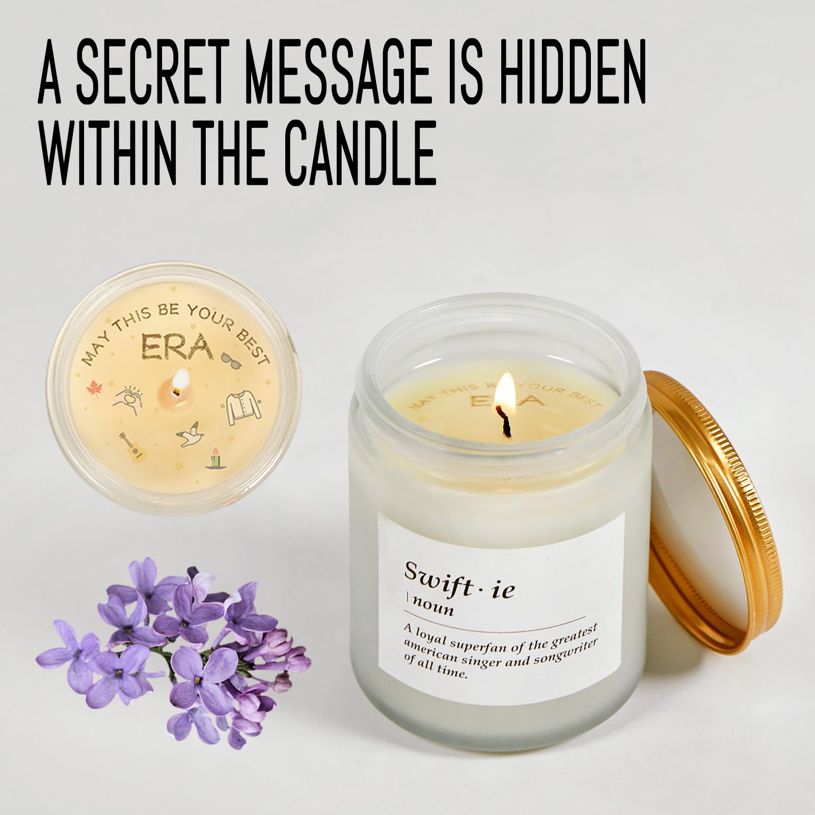 Birthday Scented Candle Gift/Party Decorations Lasting Candle for Best Era 9oz Pure Soy Wax Handcrafted,Candle Cool Gifts Idea。