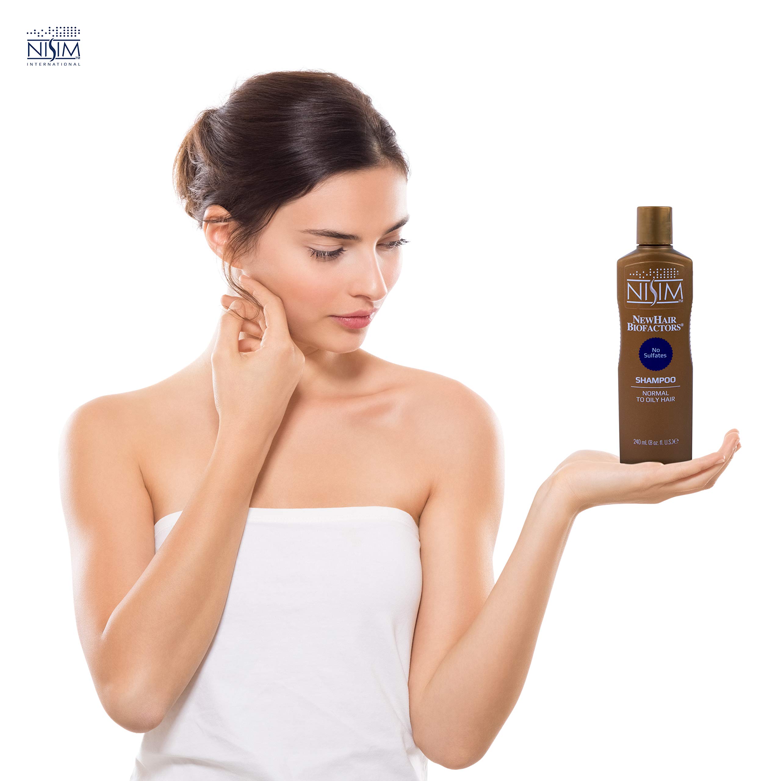 NISIM NewHair BioFactors Shampoo for Normal To Oily Hair - Deep Cleaning Shampoo That Controls Excessive Hair Loss (8 Ounce / 240 Milliliter)
